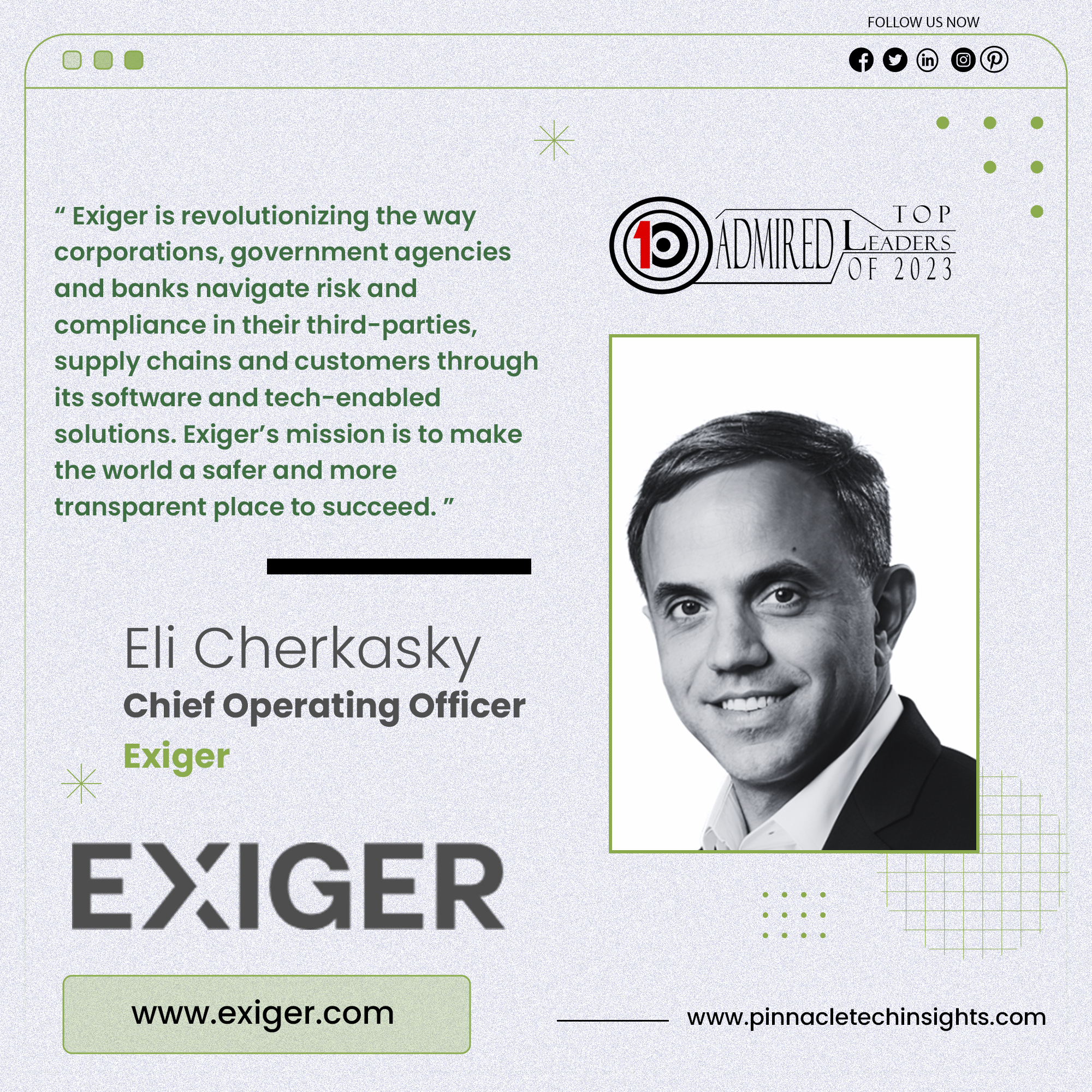 Pinnacle TechInsights Magazine | Eli Cherkasky, Chief Operating Officer ...